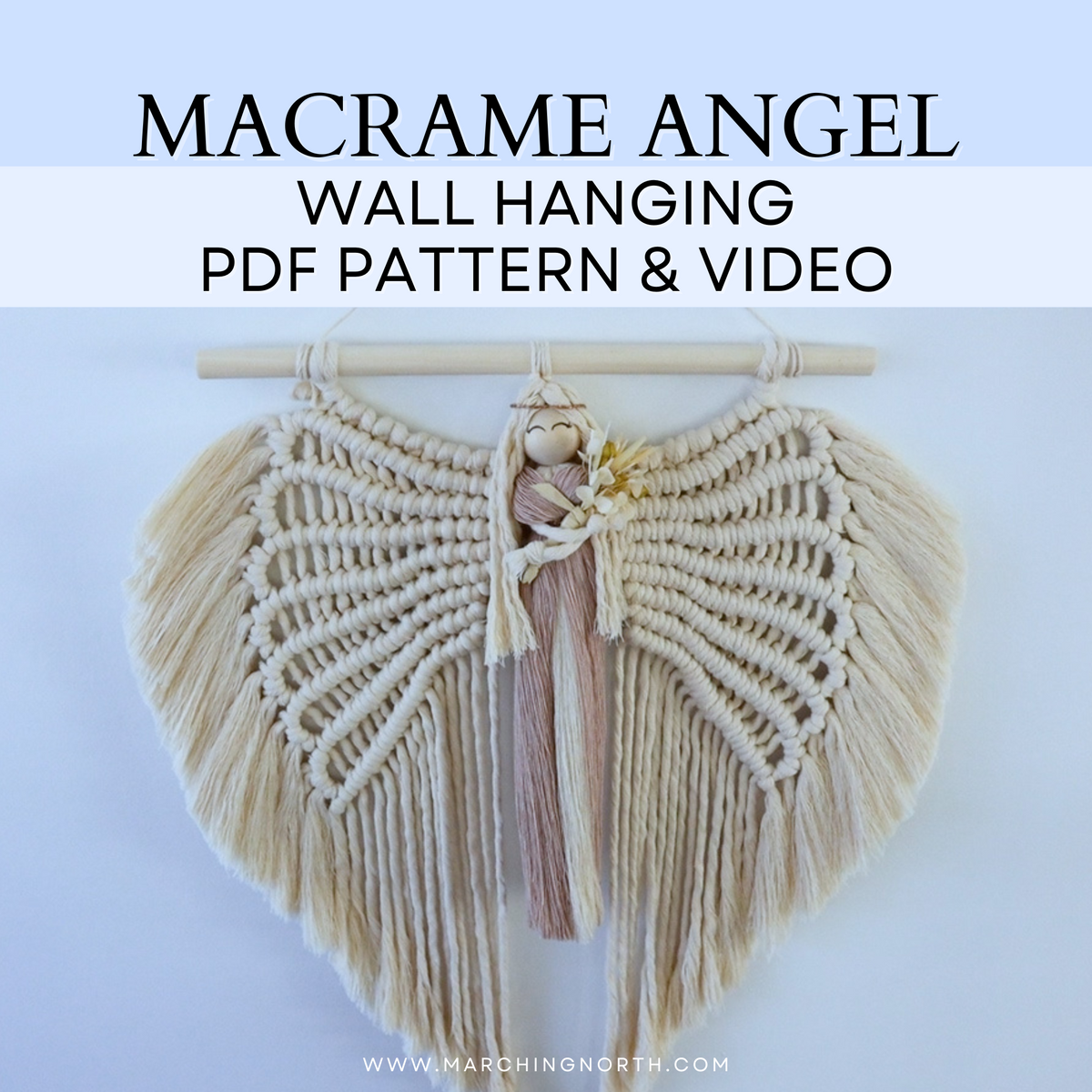 Macrame Angel Wings Wall Hanging Pattern – Marching North