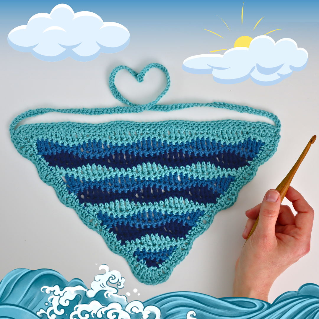 Crochet Bandana Scarf Pattern "Makin' Waves" Digital PDF Pattern ...